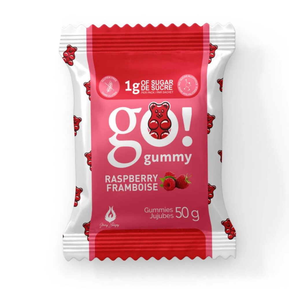 🍁 GO Gummy - Raspberry, 50g bag - Sweet & Sprouted Canada